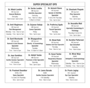 OPD Timetable - Nirvikar Ayurveda